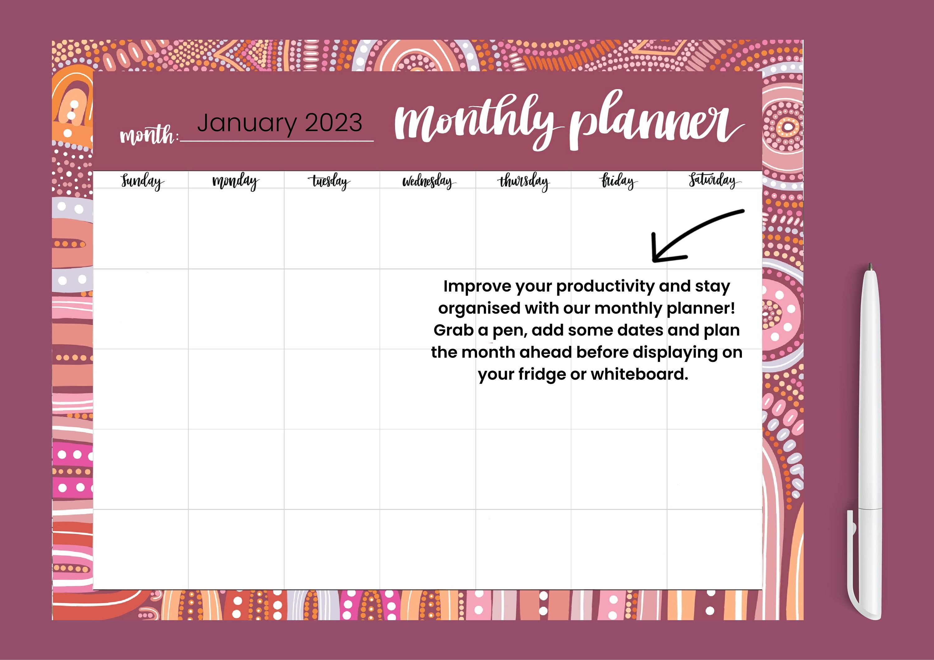 12 Monthly Calendars / Yearly Calendar / Multi-coloured or Native ...