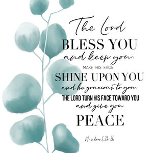 The Blessing / Printable Bible Art / Numbers 6 / Hand Lettered ...