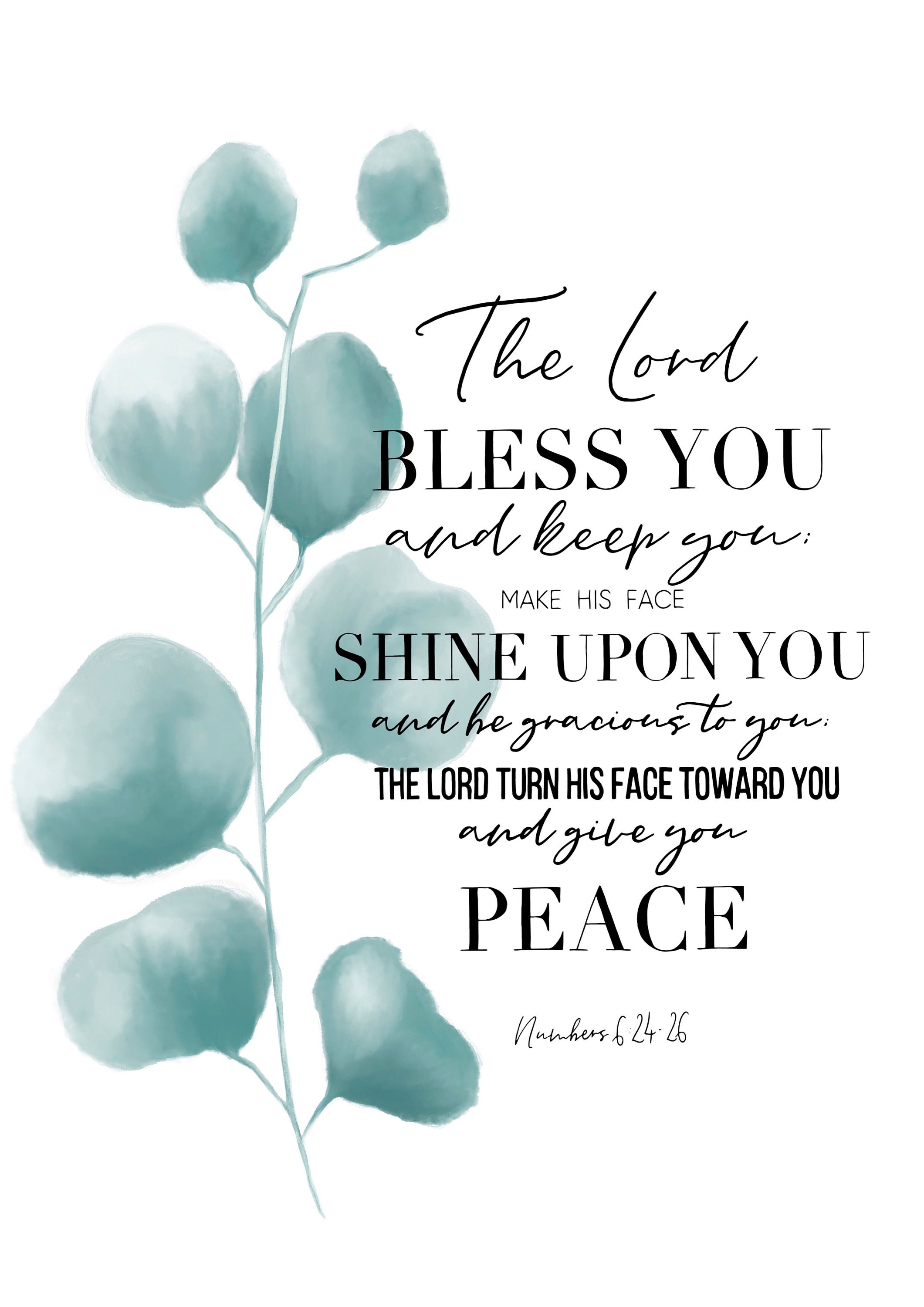 The Blessing / Printable Bible Art / Numbers 6 / Hand Lettered ...