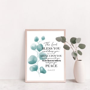 The Blessing / Printable Bible Art / Numbers 6 / Hand Lettered ...