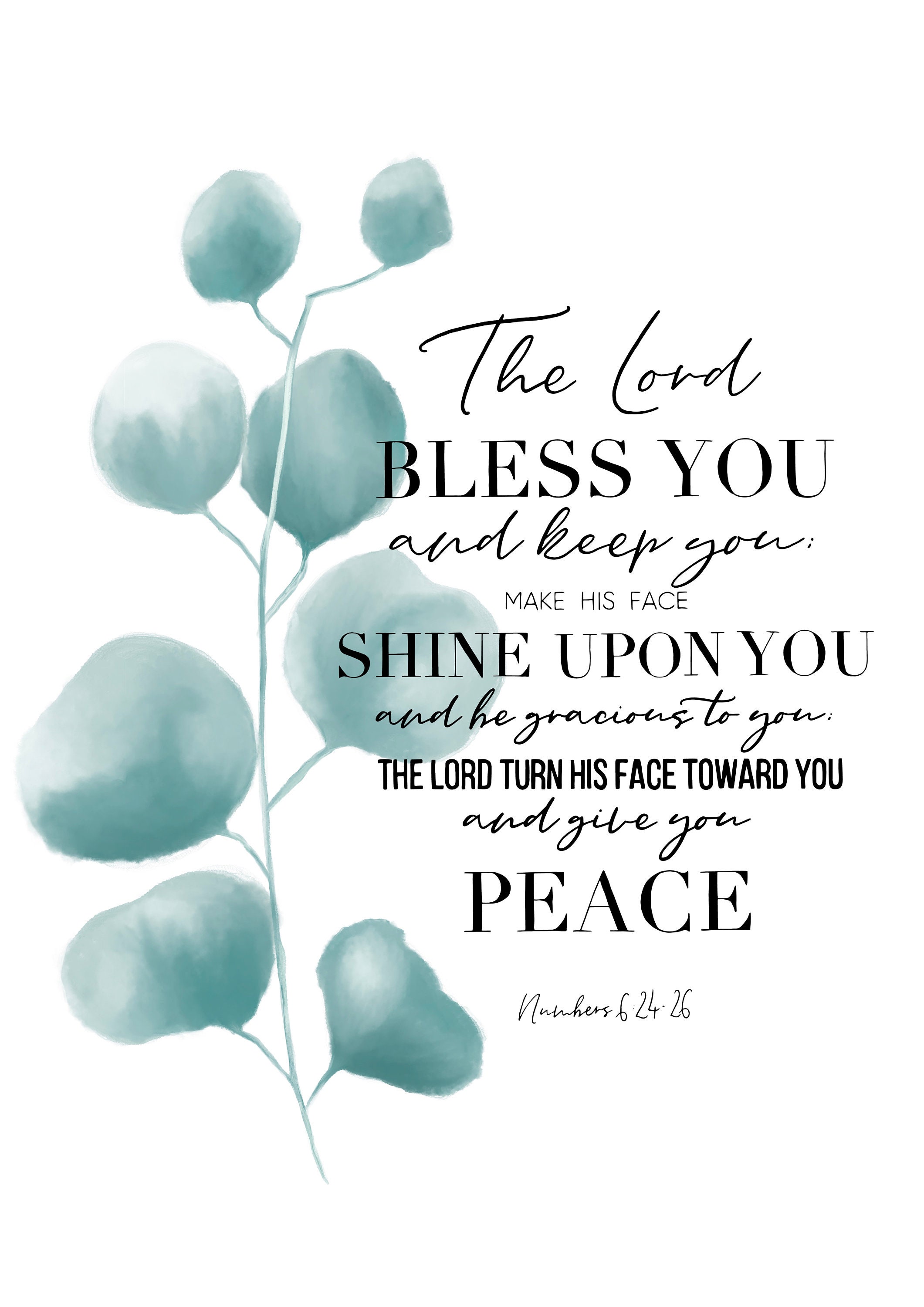 The Blessing / Hand Lettered Christian Quote / Wall Art / Numbers 6 ...