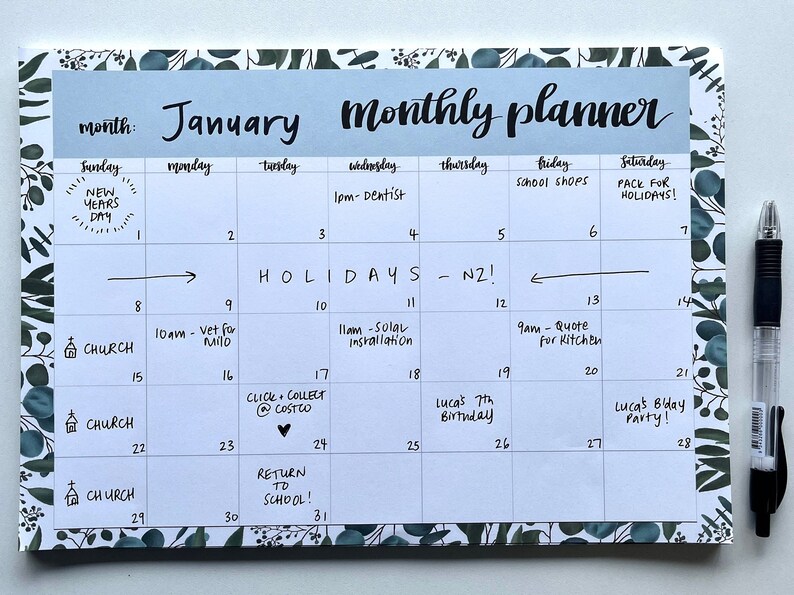 12 Monthly Calendars / Yearly Calendar / Multi-coloured or Native ...