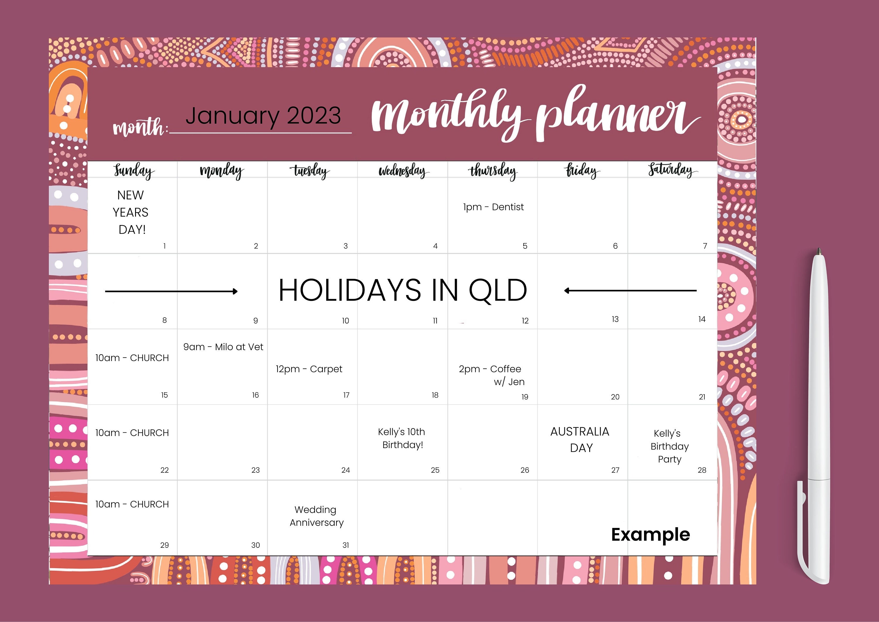 12 Monthly Calendars / Yearly Calendar / Multi-coloured or Native ...