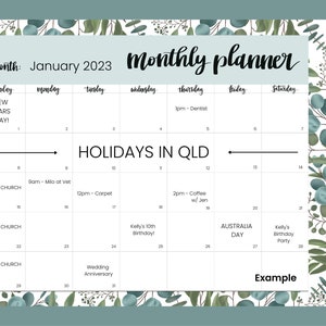 12 Monthly Calendars / Yearly Calendar / Multi-coloured or - Etsy