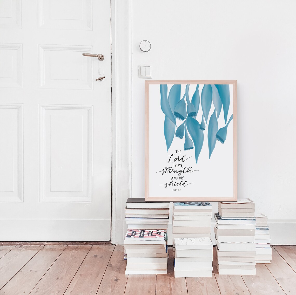 Strength and Shield / Printable Bible Art / Psalm 28:7 / Hand Lettered ...