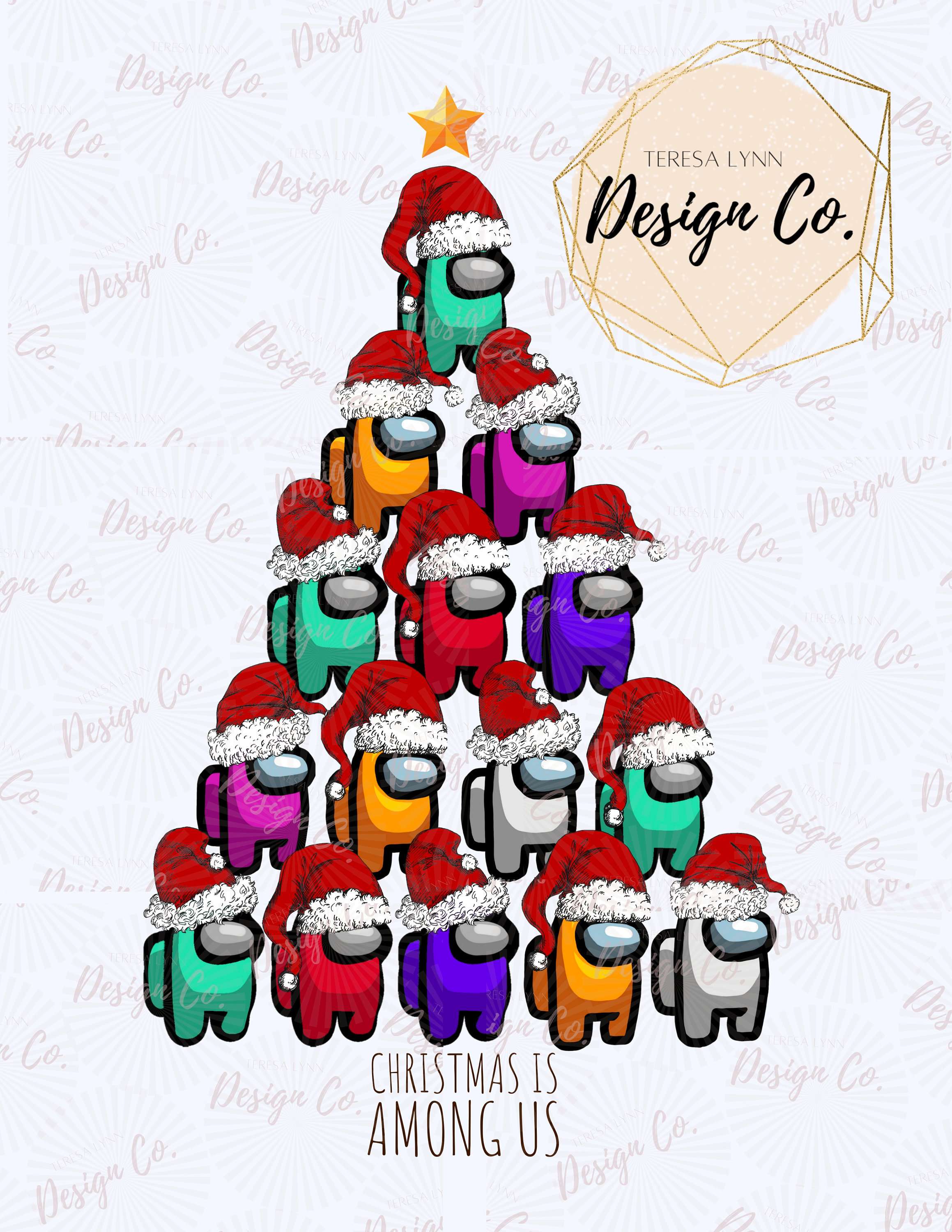 Among Us Christmas Design / Among Us Christmas Tree / digital | Etsy