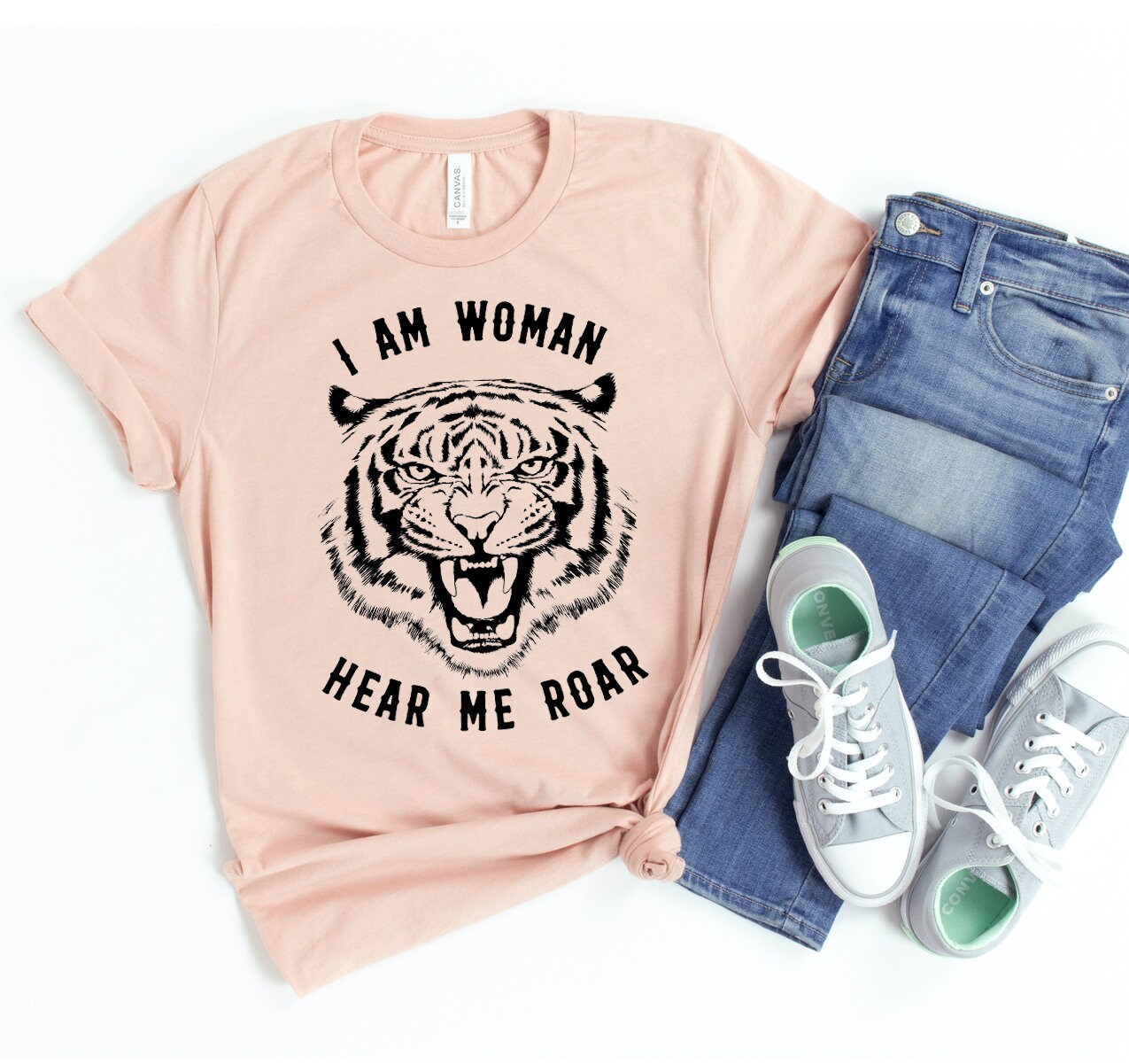 I Am Woman Hear Me Roar T-shirt Women Ewpowerment Tshirt - Etsy