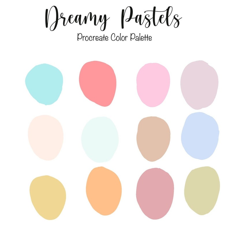 Dreamy Pastels Procreate Color Palette, Procreate Tool, 12 Color ...