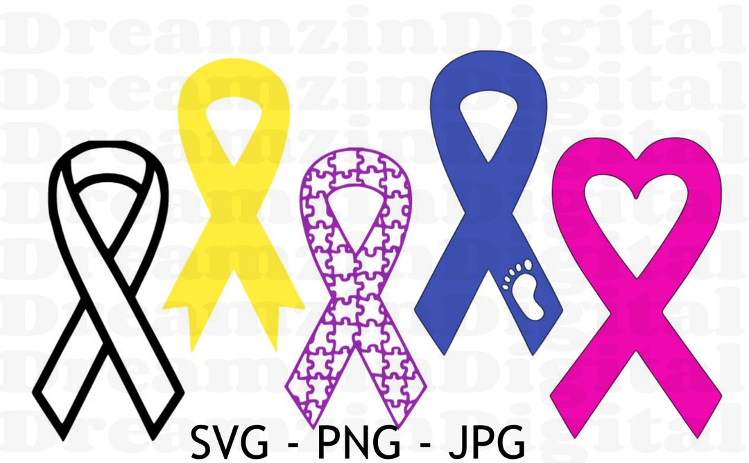 Awareness Ribbon Svg, Awareness Ribbon Bundle, Ribbons Svg, Cancer ...