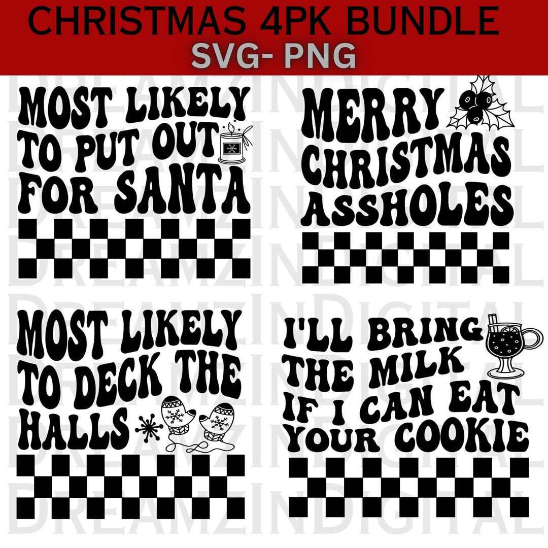 Retro Christmas Bundle, Rude Christmas SVG, Funny Christmas Svg, Sassy ...