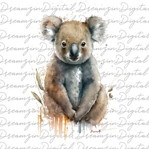 Koala Watercolor, Digital Downloads, Koala Clipart, Koala PNG, Koala ...