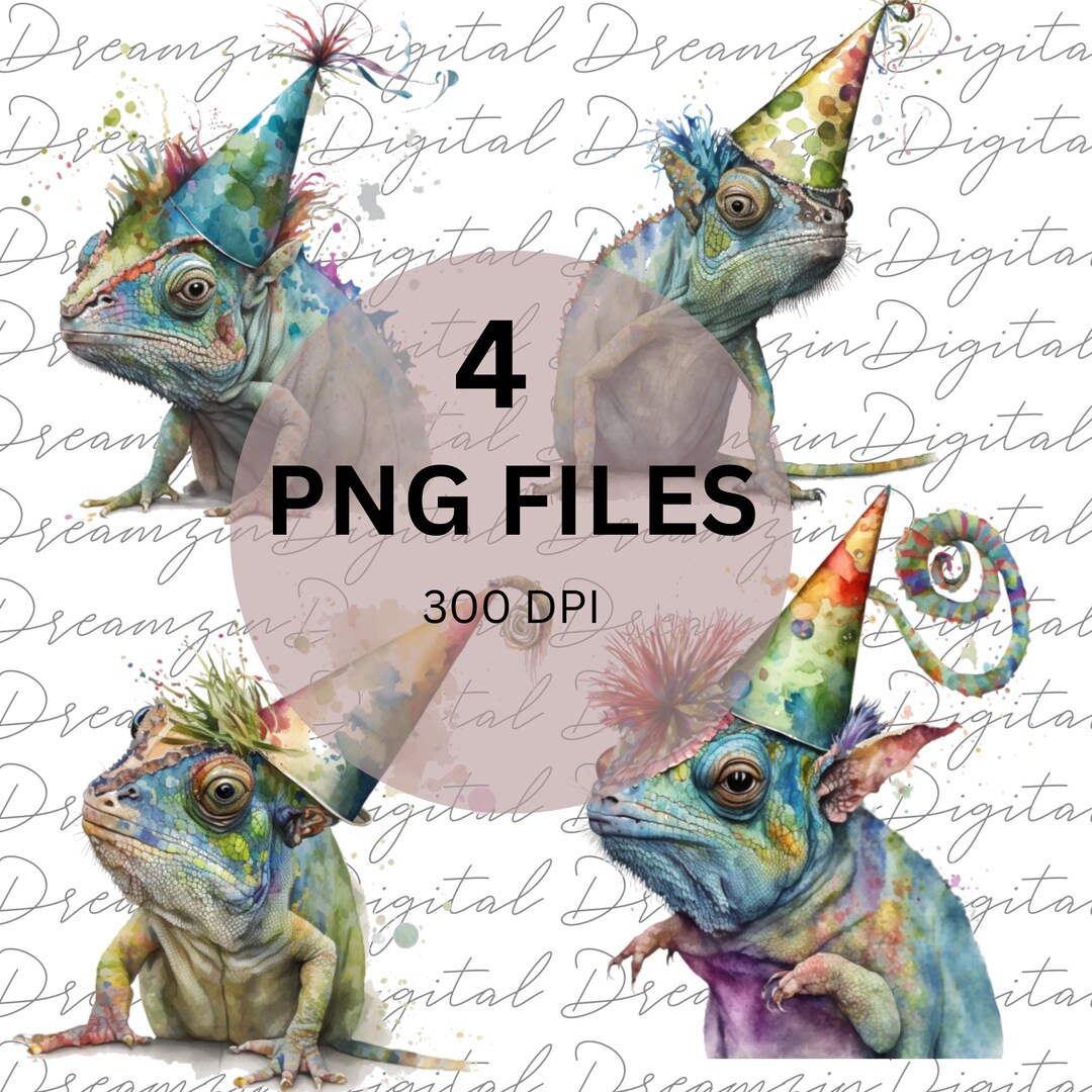 Watercolor Chameleon PNG, Party Chameleon Clipart, Chamelion Art ...