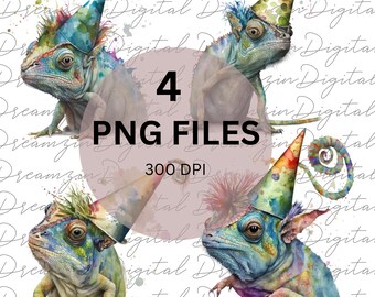 Chameleon Watercolor Clipart Bundle Chameleon Clipart - Etsy