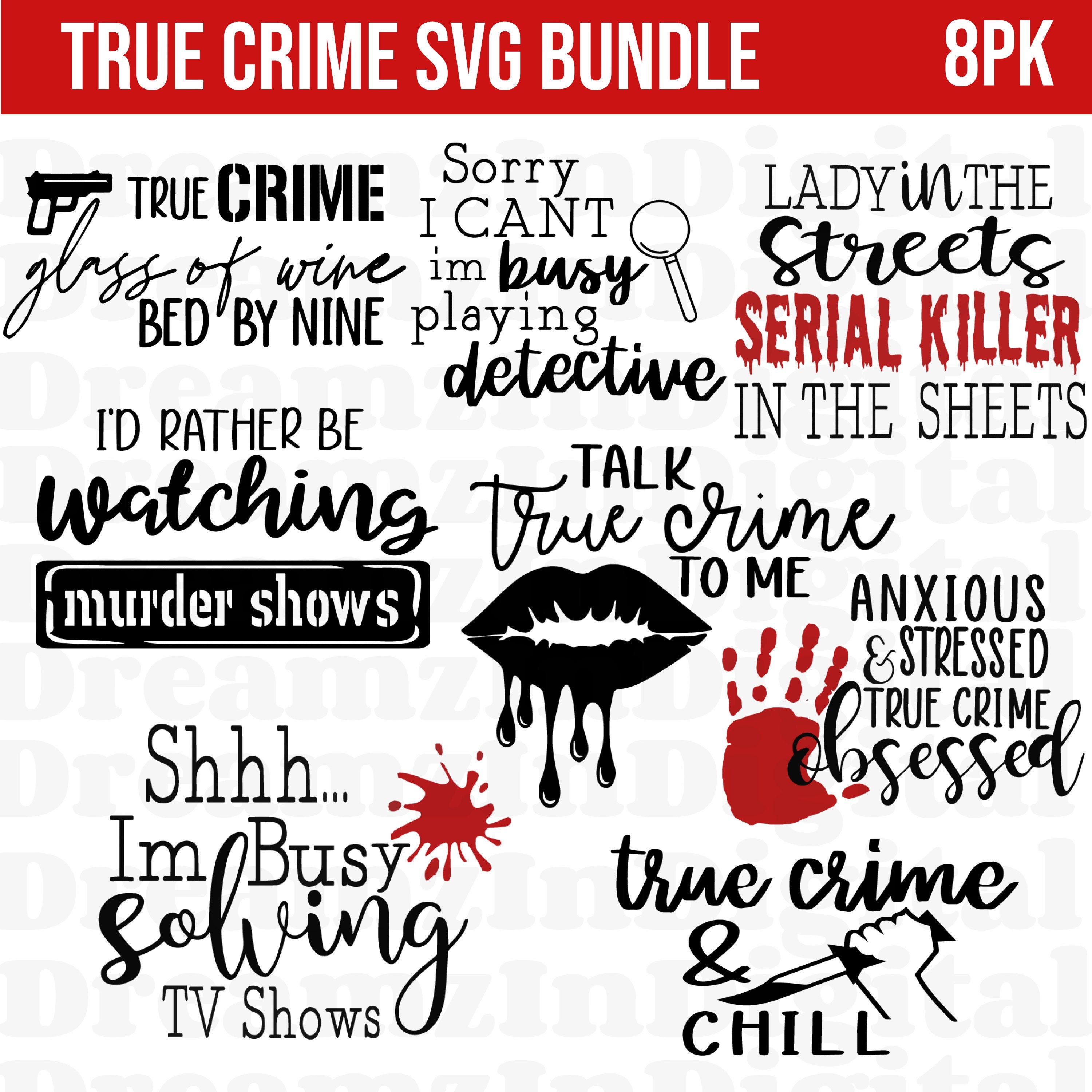 True Crime SVG Bundle Murder Shows svg crime shows svg true | Etsy
