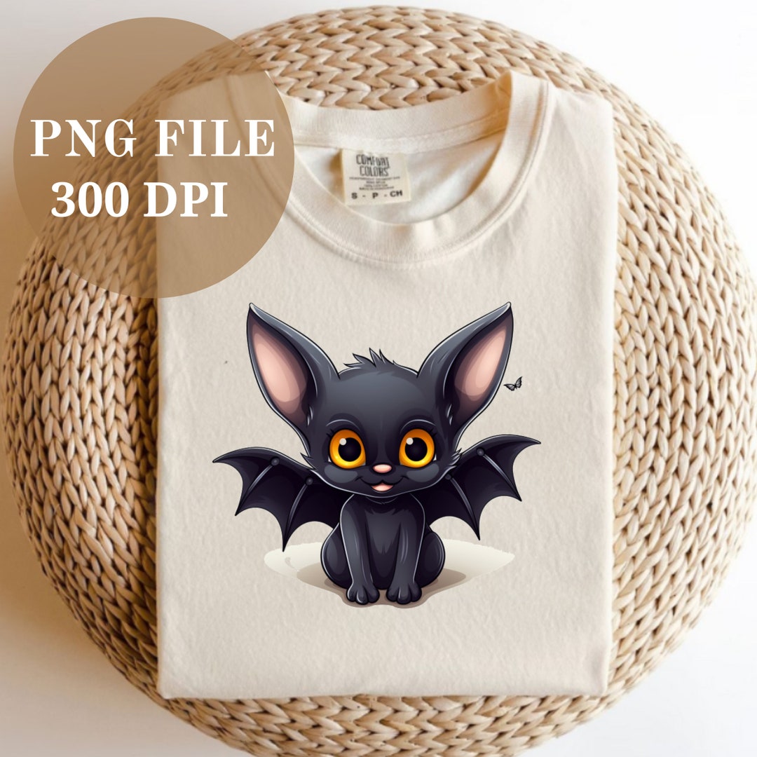 Halloween Bat Sublimation PNG, Cartoon Bat File Clipart, T Shirt Design ...