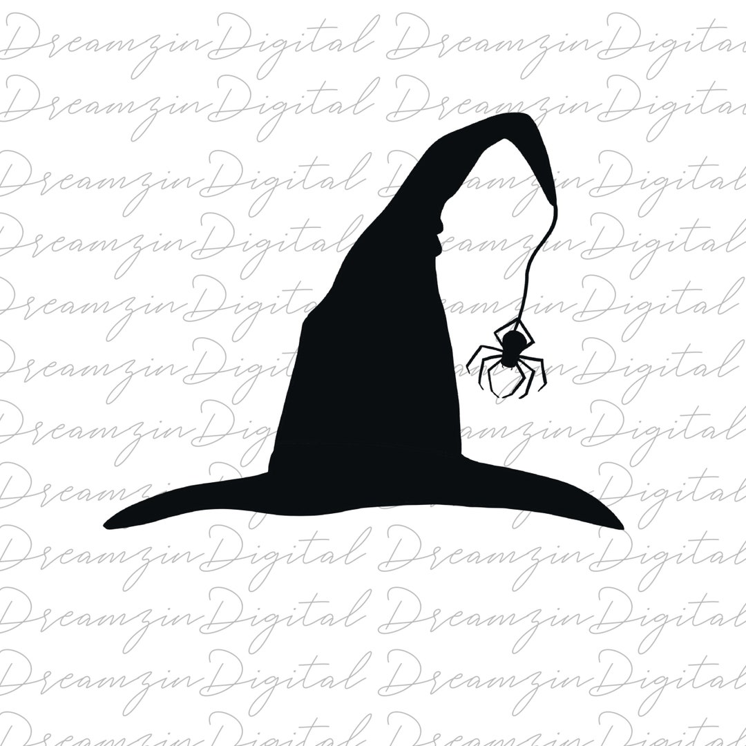 Halloween Hat PNG, Digital Download, Witch Hat With Spider, Witch Hat ...