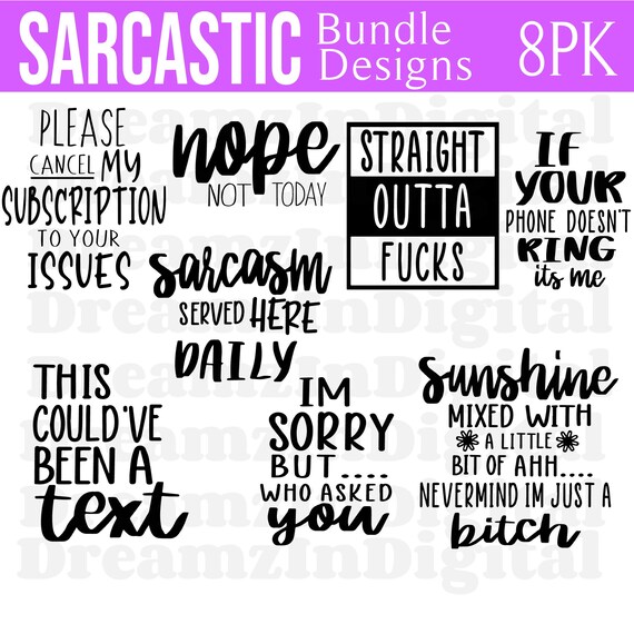 Sarcastic Bundle SVG Rude SVG Funny SVG Bundle Mean Svg | Etsy Australia