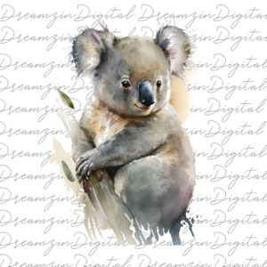 Koala Watercolor, Digital Downloads, Koala Clipart, Koala PNG, Koala ...