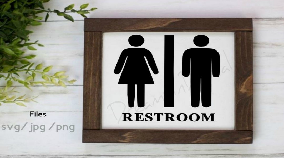 Restroom Sign SVG File, Cut File for Cricut, Svg, Png, Jpg, Instant ...