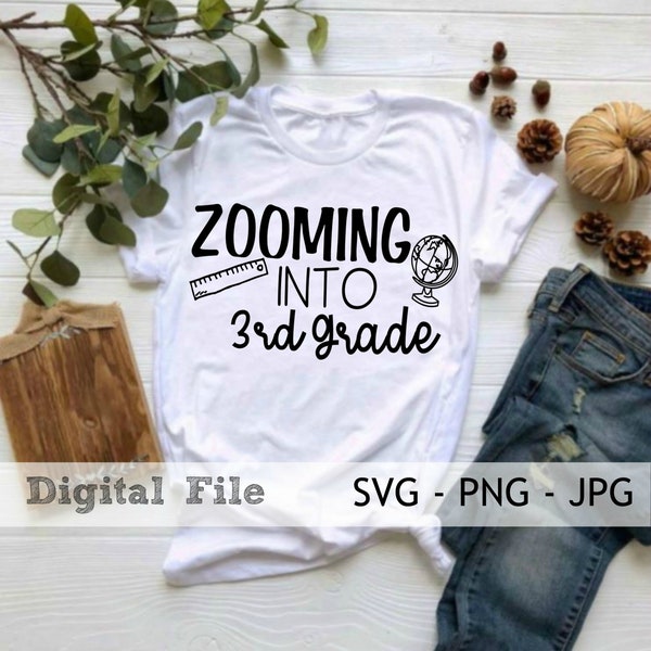 Zooming Into 3rd Grade Svg - Etsy