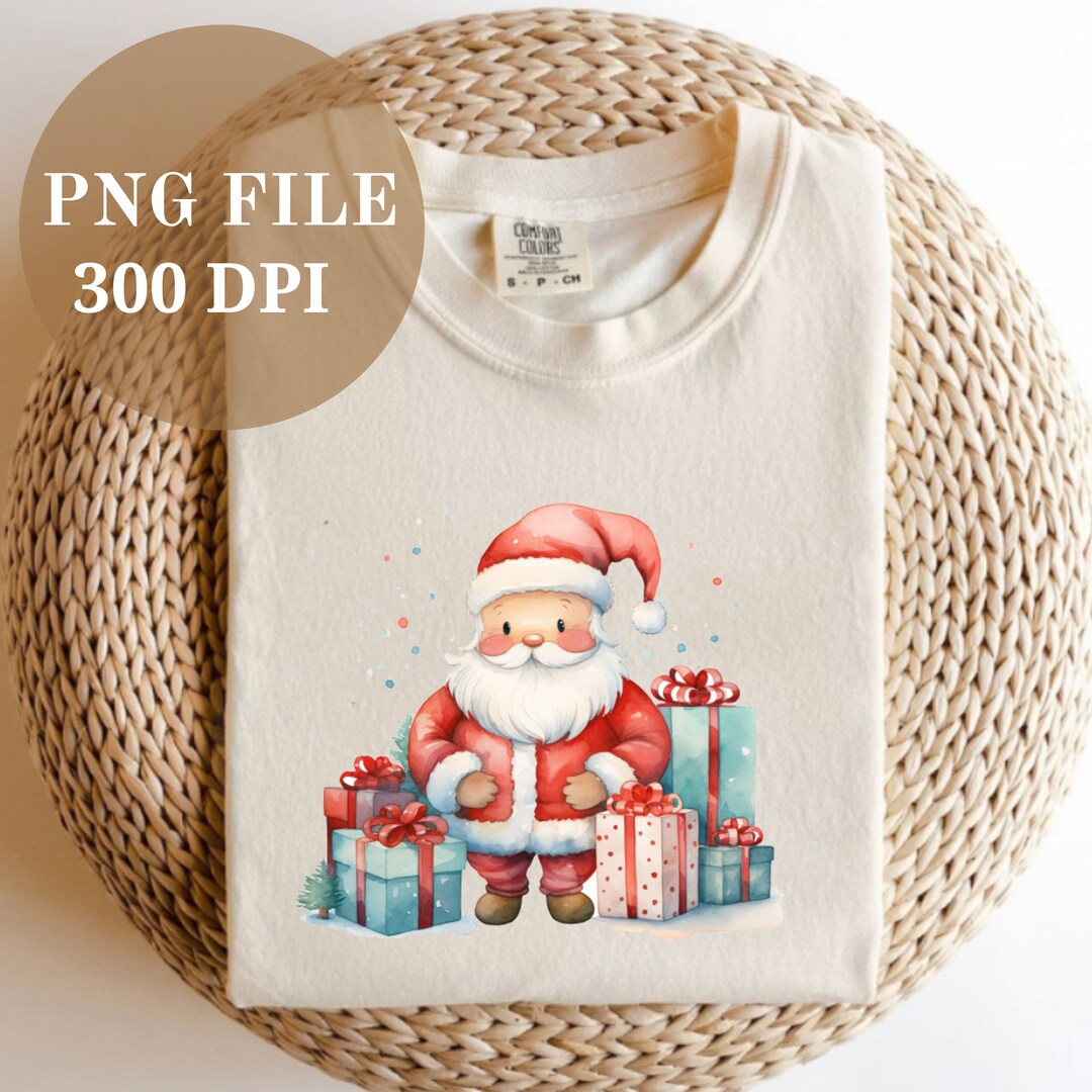 Christmas Santa PNG, Watercolor Santa, Christmas Sublimation PNG File ...