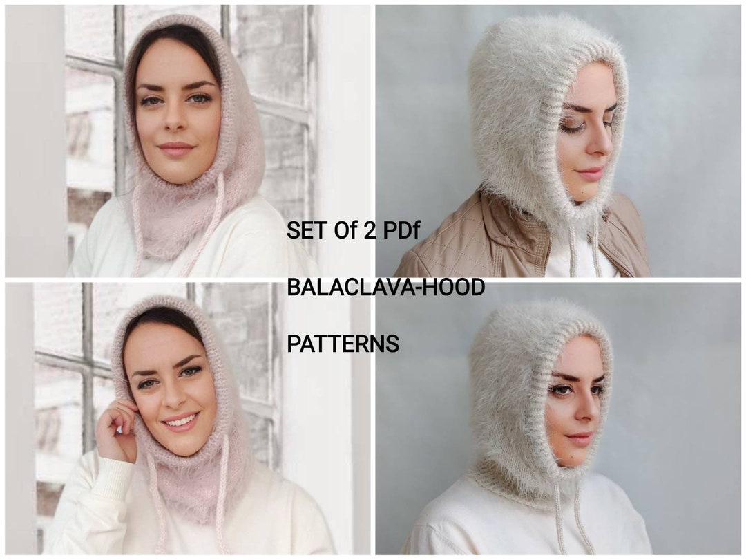 Set of Two Patterns Balaclavas Hoods With Step by Step - Etsy