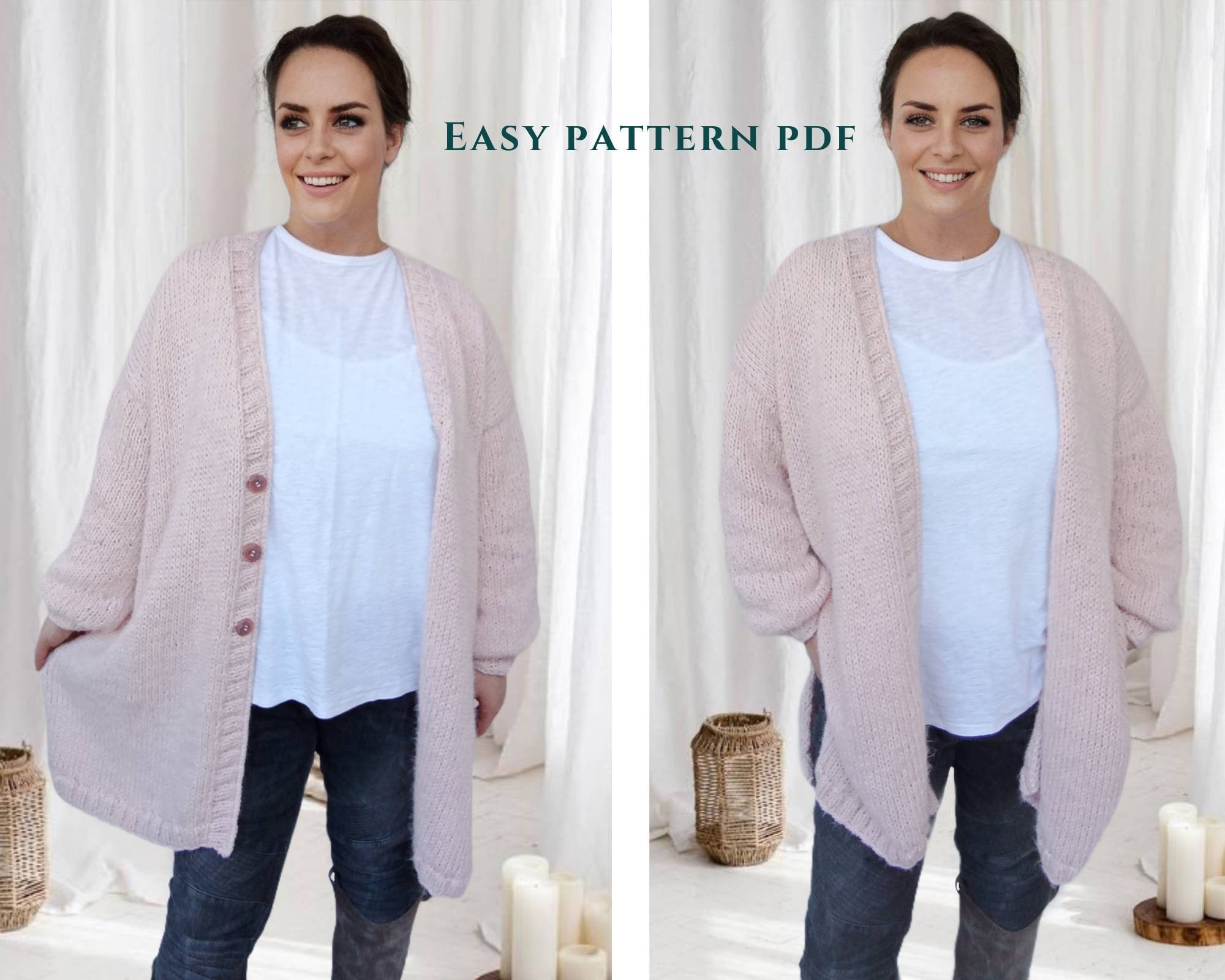 Knitted Oversized Jacket / Tutorial How to Knit Oversized - Etsy