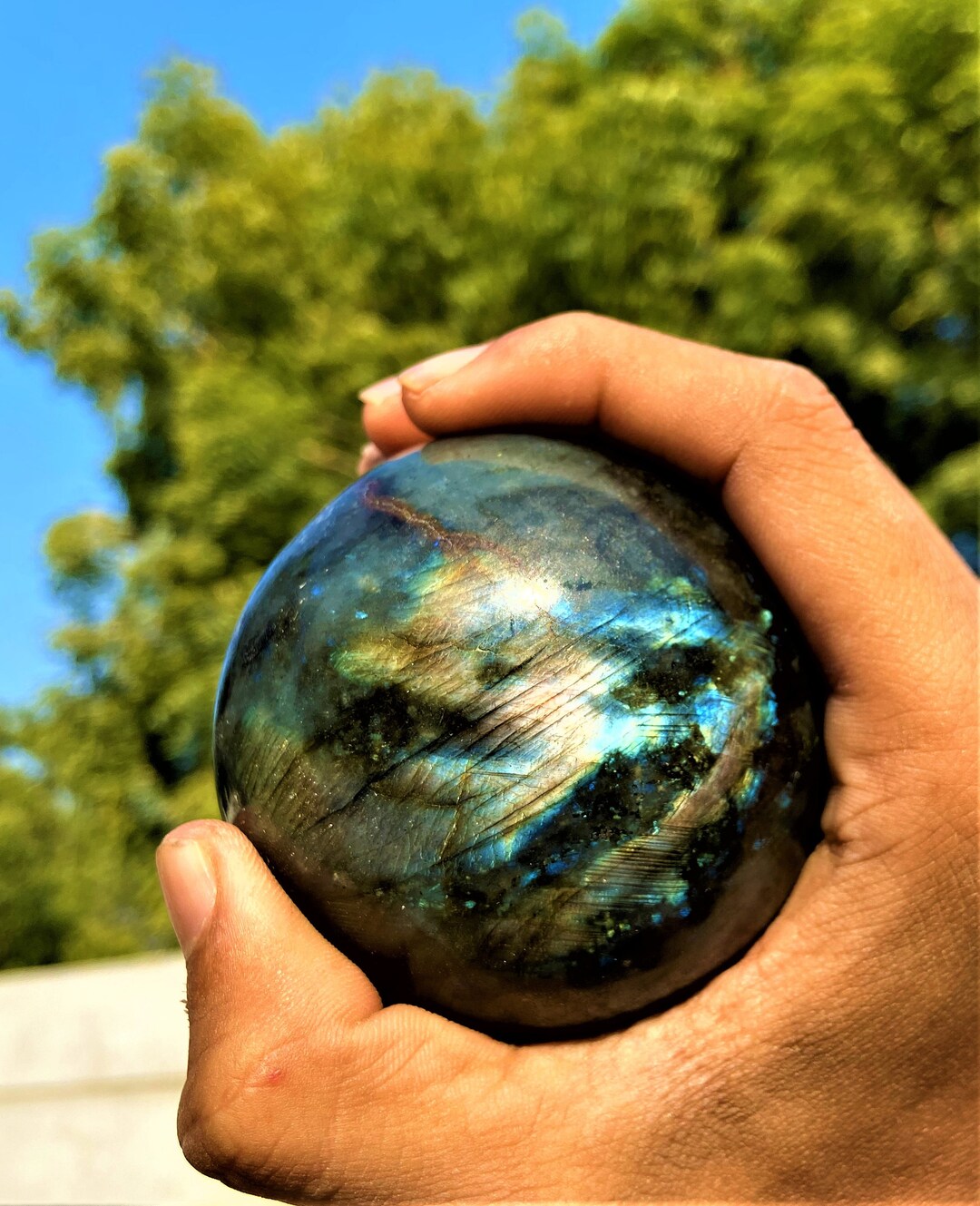 80-90mm Natural Labradorite Sphere Quartz Crystal Ballpolishing ...