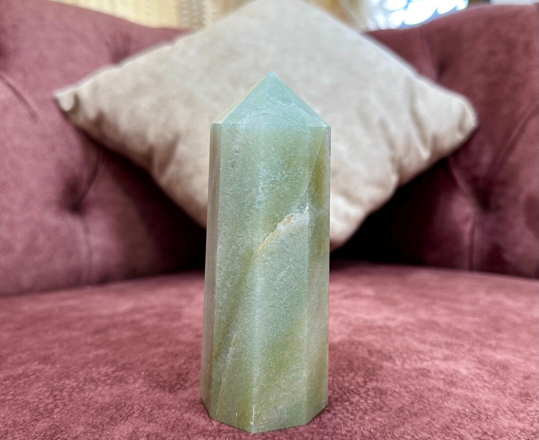 6green Aventurine Tower Point, Aventurine Quartz Obelisk Wand ,mineral ...