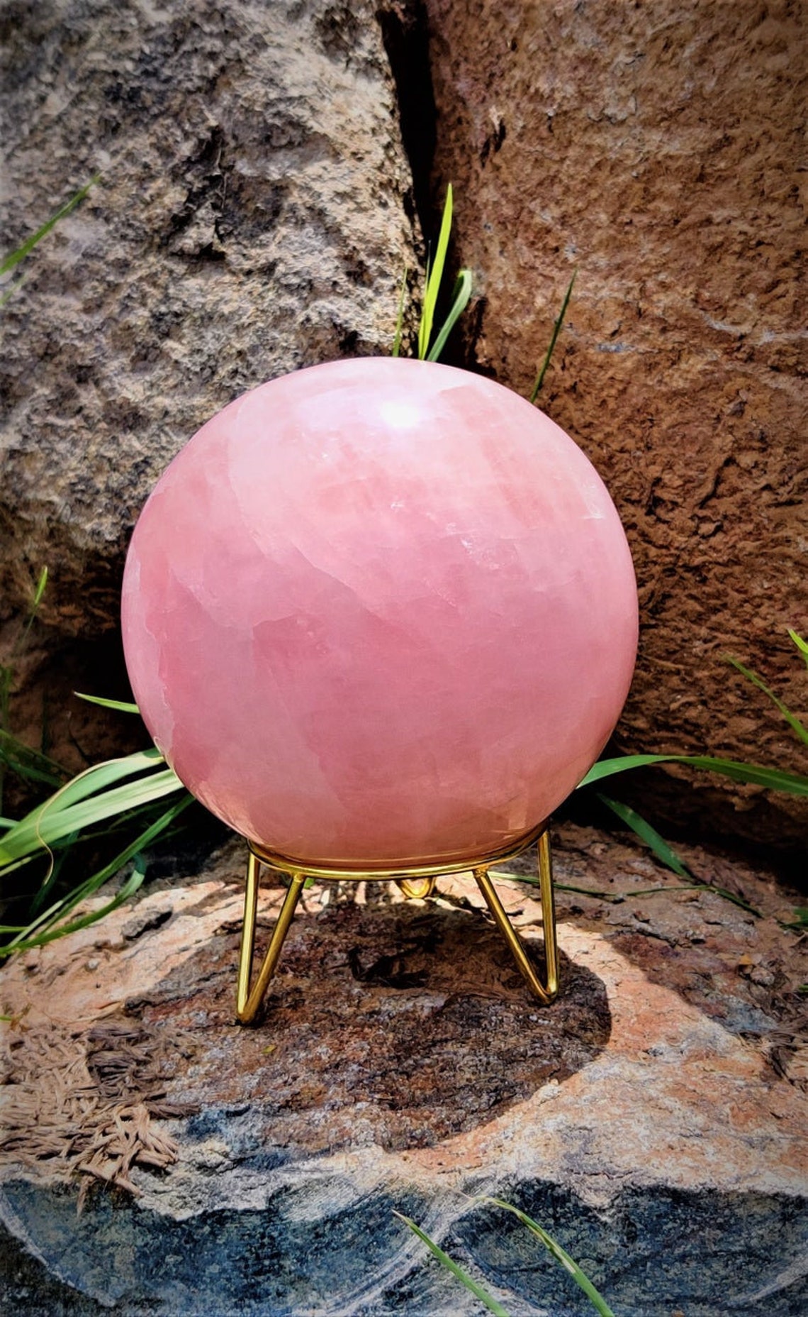 60mm/5pc Bulk Natural Rose Quartz Sphere With Stand Healing | Etsy