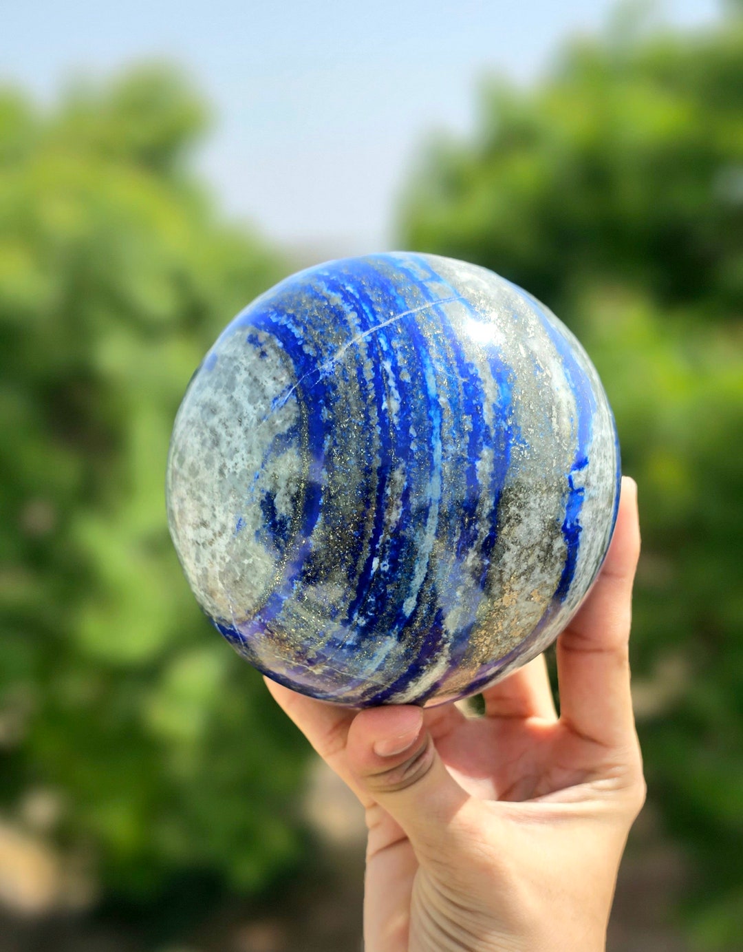 5 Large Natural Lapis Lazuli Sphere, Lapis Sphere, Lapis Ball, Lapis ...
