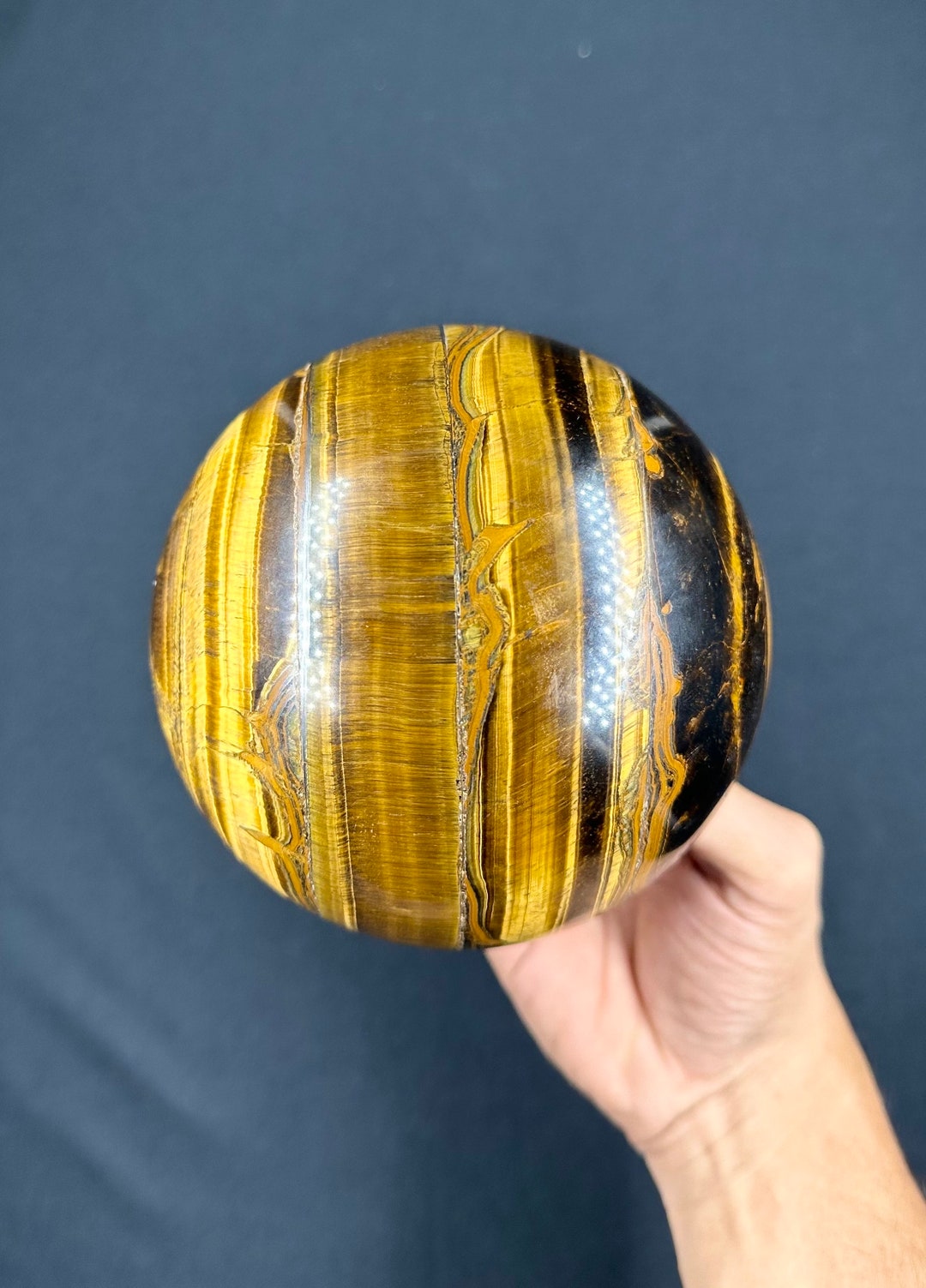 6large Tiger Eye Sphere Tigers Eye Valentine Gift Tigers Eye Crystal ...