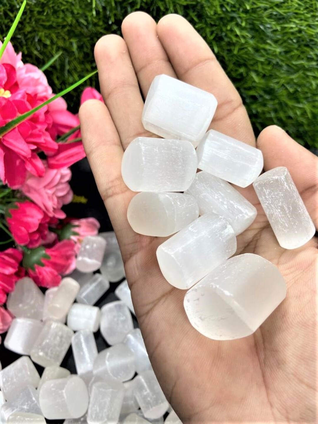 100piecenatural Selenite Tumbled Stones, Selenite Gemstone, Selenite ...