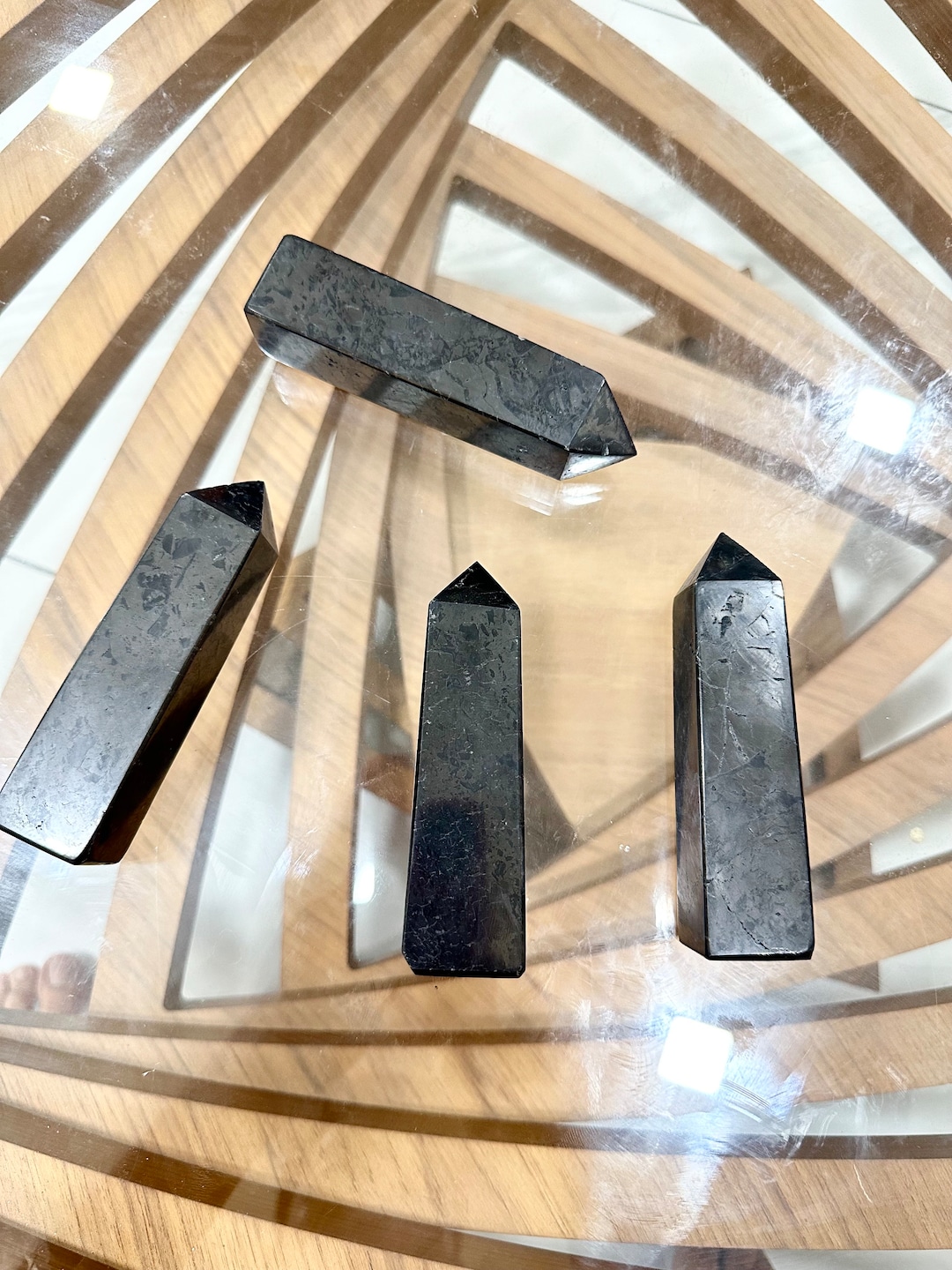 5 Shungite Stone Point Towers, Stone Shungite Point Tower, Shungite ...