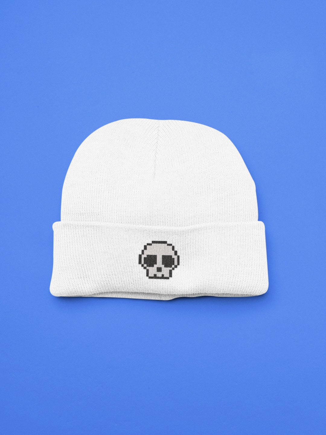 8-bit Skull Beanie - Etsy