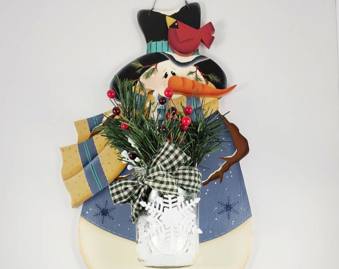 Snowman Decor Winter Decor Hand Painted Snowman Decorative - Etsy