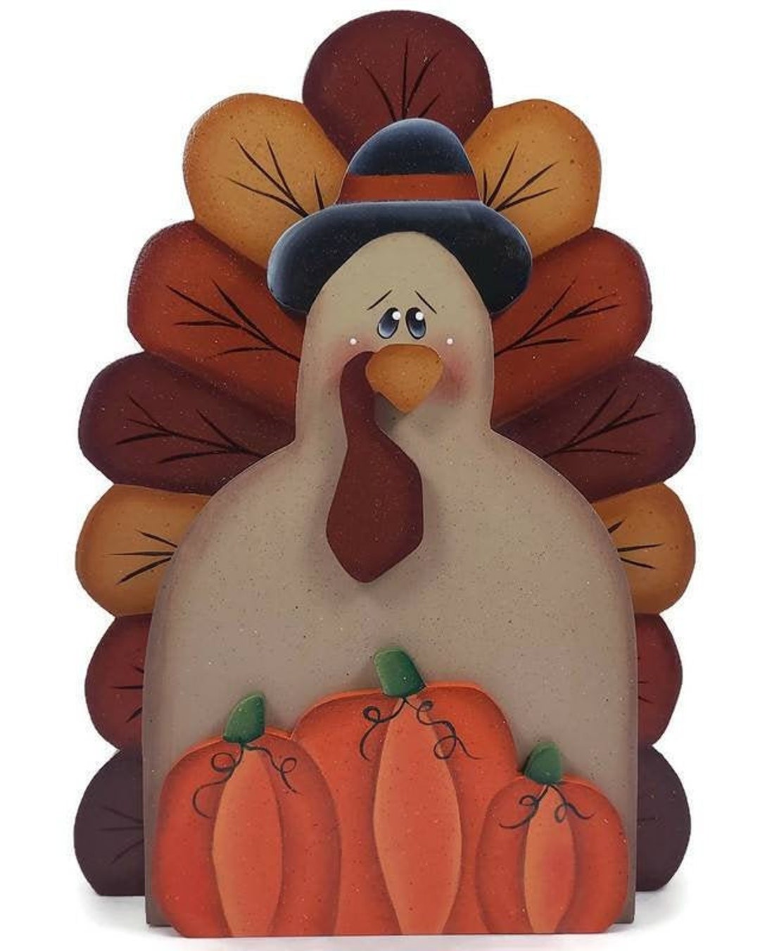 Thanksgiving Hand Painted Wood Turkey Decor, Thanksgiving Decor ...
