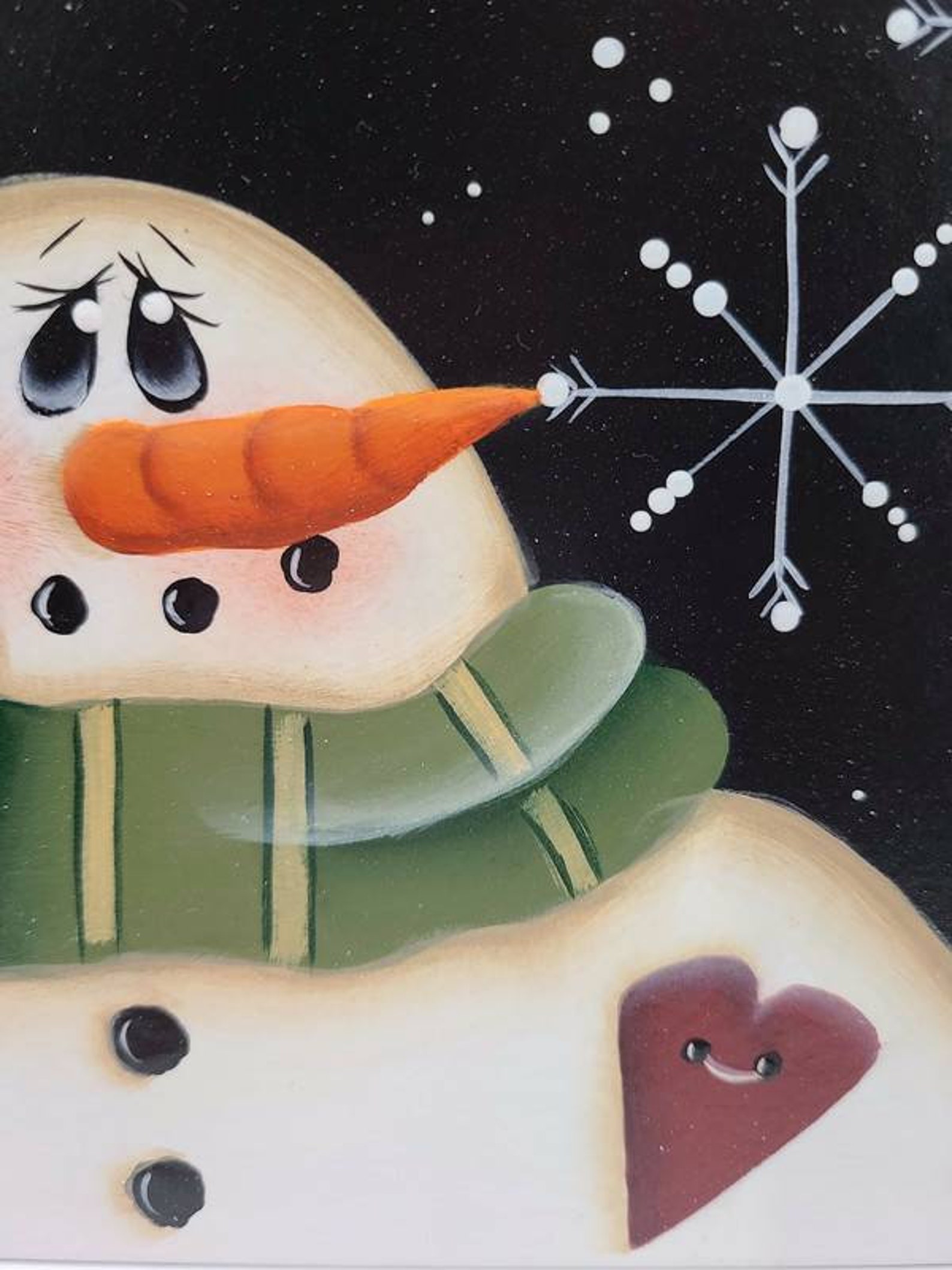 Snowman Decor Winter Decor Hand Painted Snowman Book | Etsy