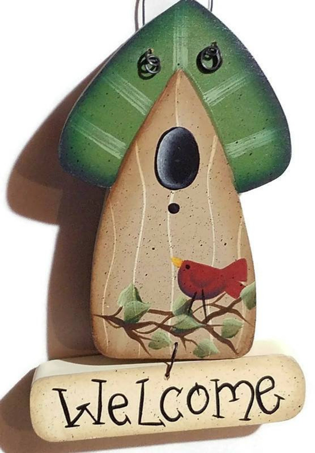 Wood Decorative Bird House, Welcome Bird House, Wall Sign Decor, Tole ...