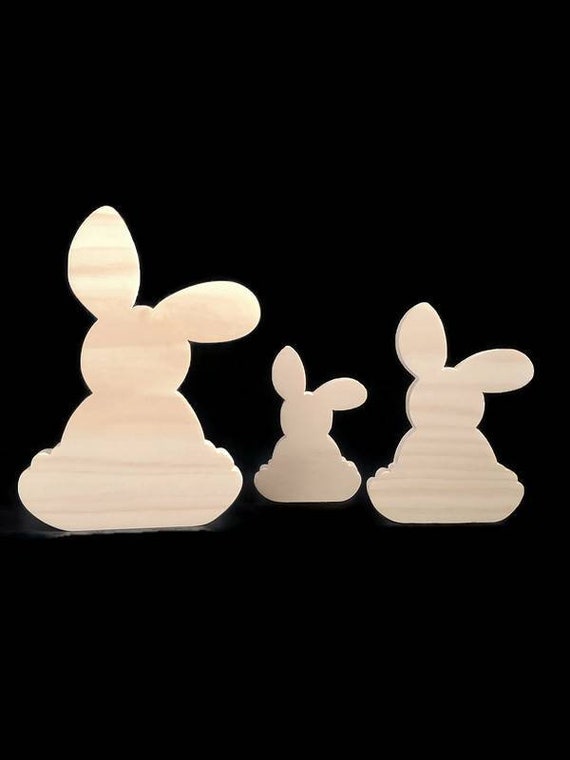 Unfinished Wood Cutouts Unfinished Wood Bunny DIY Wood Craft | Etsy