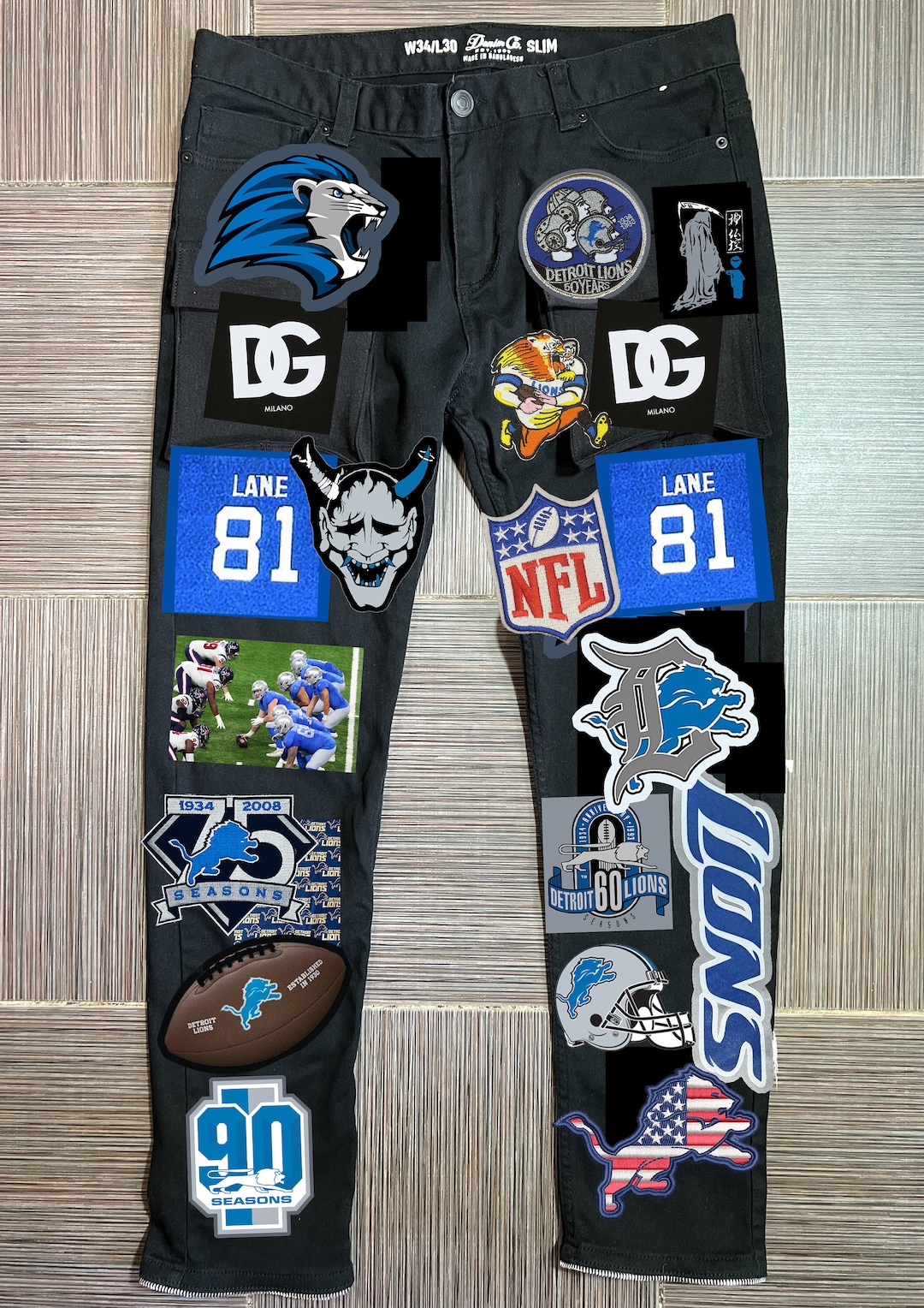 Custom Detroit Lions Cargo Pants Brutal Edition Handmade - Etsy
