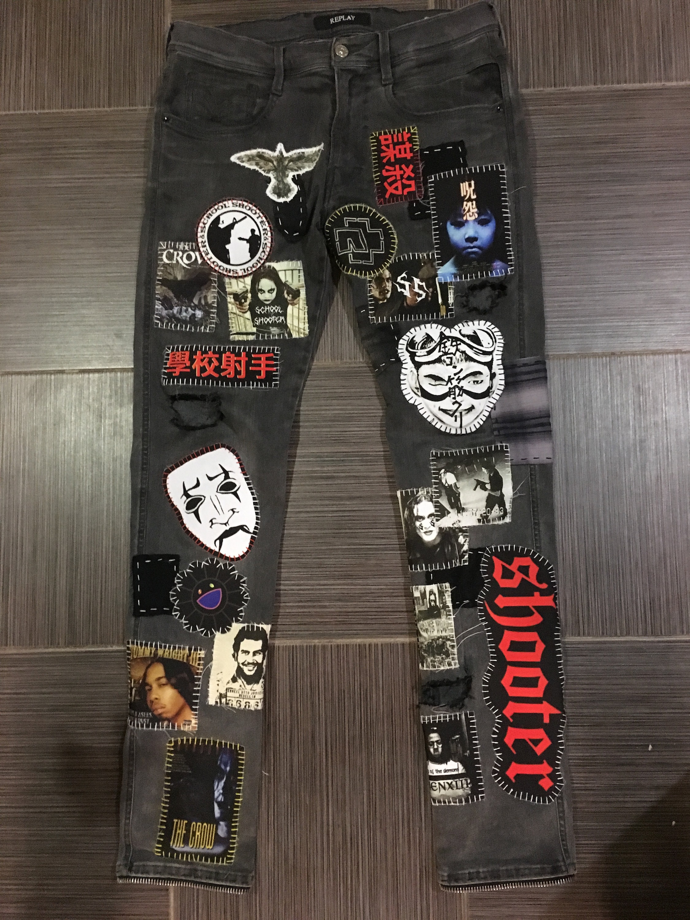 Handmade Jeans Inspired by the Crow - Etsy