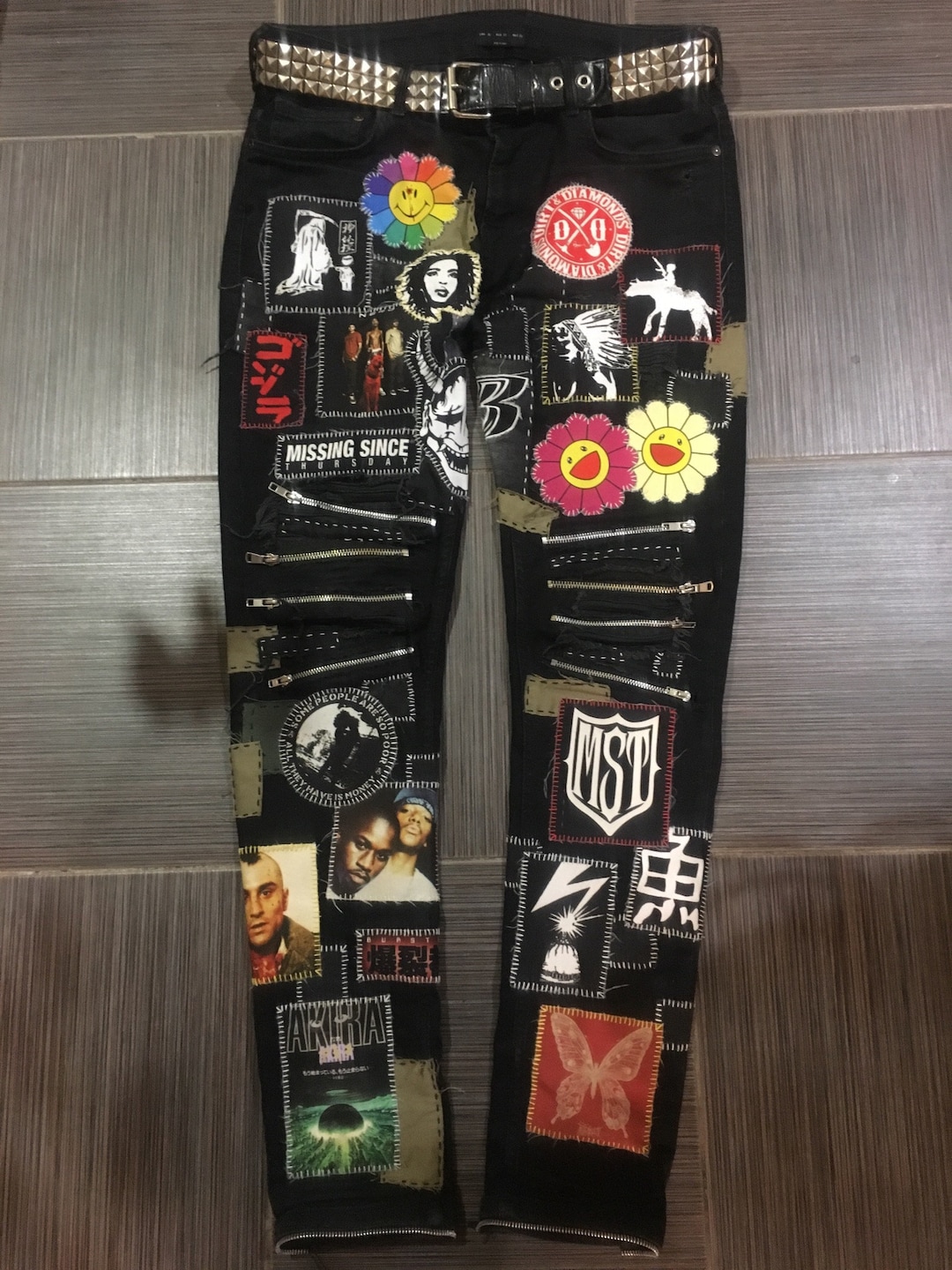 Custom Handsmade Patchwork Jeans Righteous P Pair Skinny - Etsy