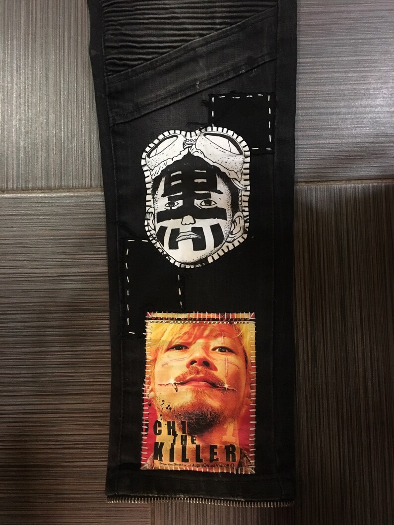 Custom Handmade Crust Patchwork Destroyed Jeans Black Skinny - Etsy