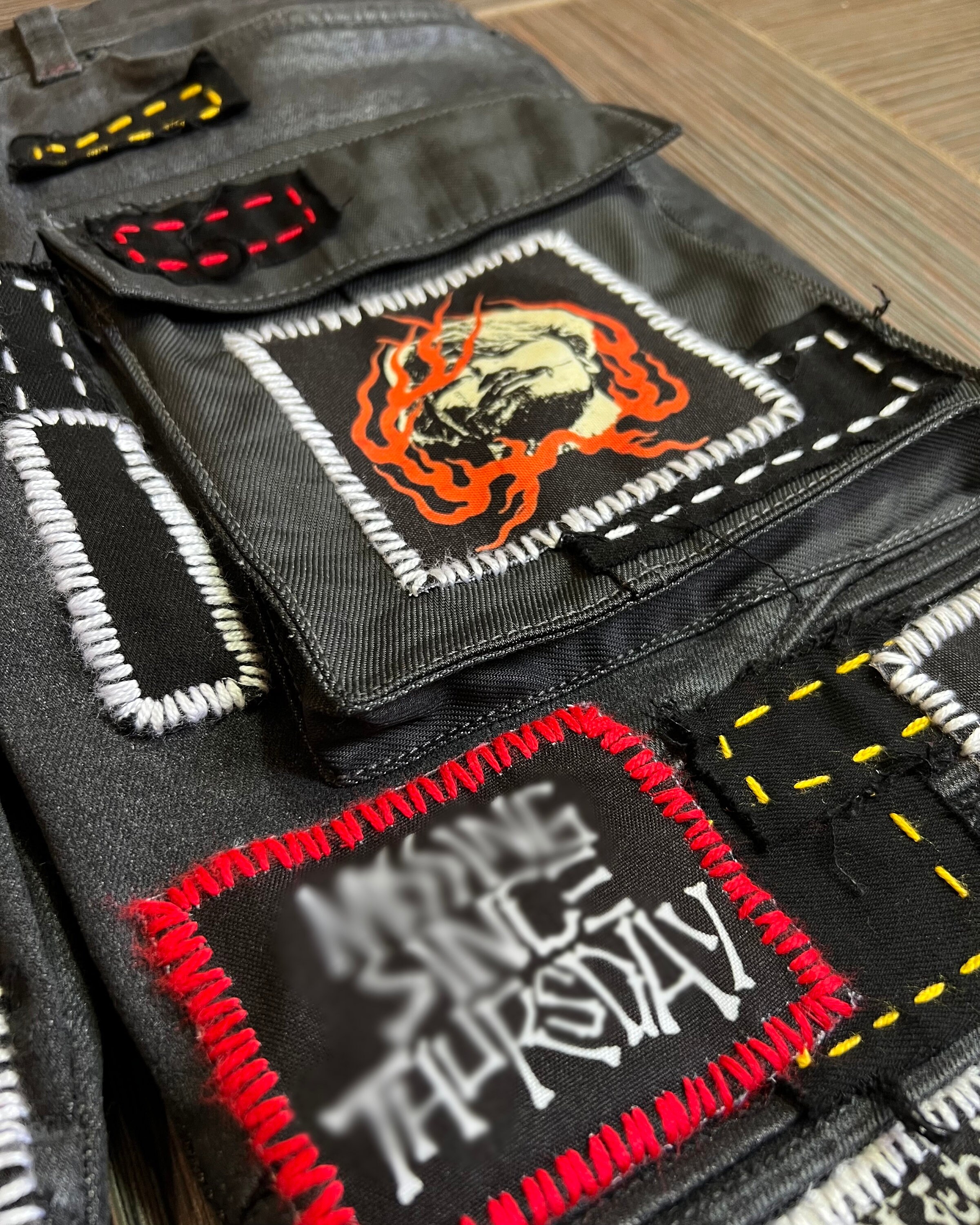 Custom DARK GRAY TAR Denim Cargo Front Back Pockets Express Shipping - Etsy