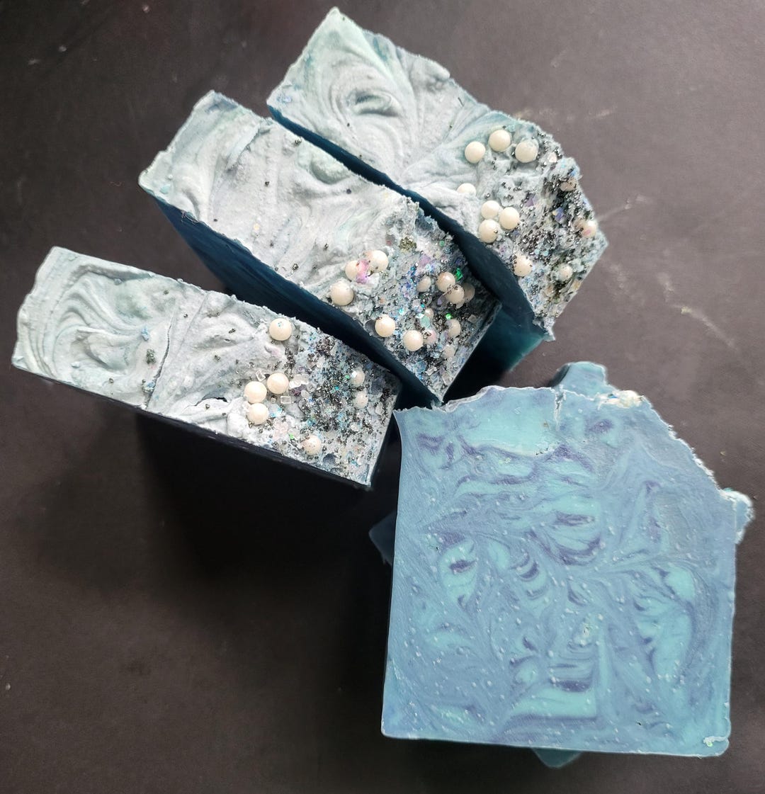 Handcrafted Raw Denim & Glitz Almond Milk Soap - Etsy