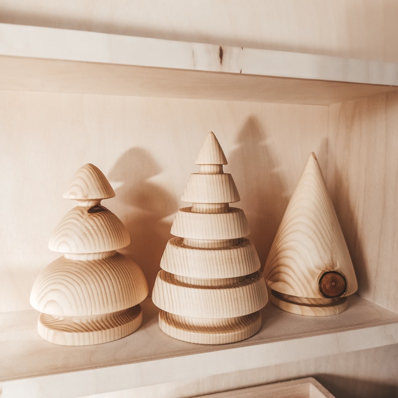 Set of Wooden Trees 3 Pieces | Etsy