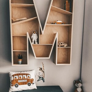 Regal Shelf for Kids Room Letter M - Etsy