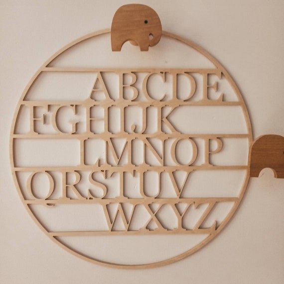Alphabet Round ABC Plywood Cut - Etsy