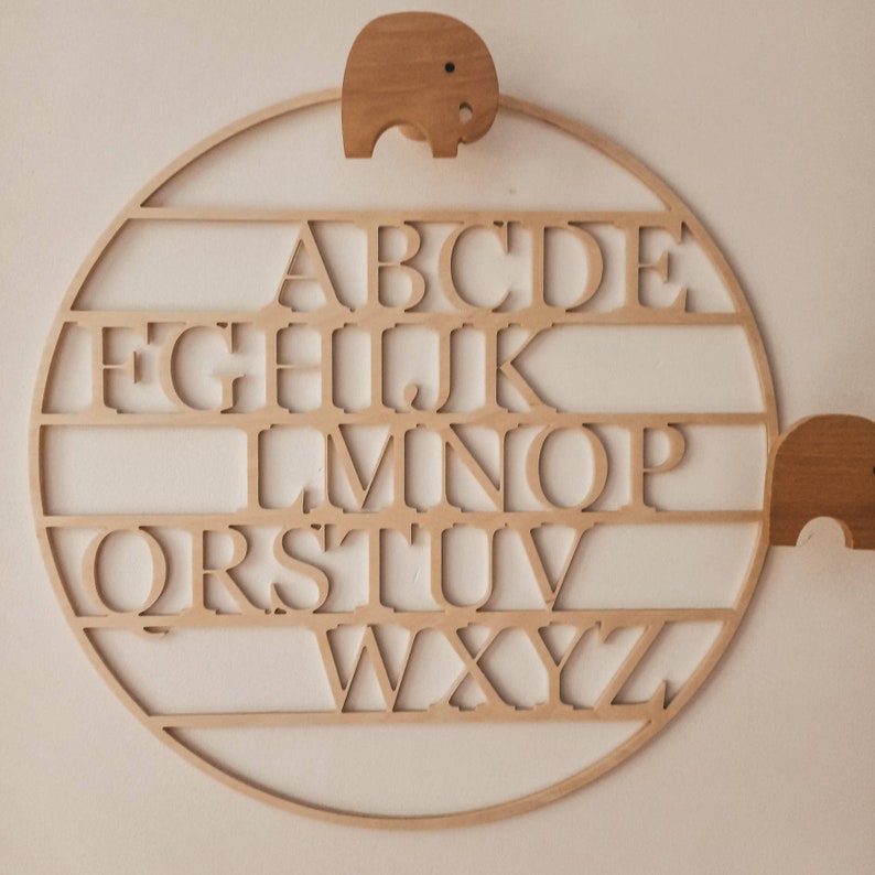 Alphabet Round ABC Plywood Cut - Etsy
